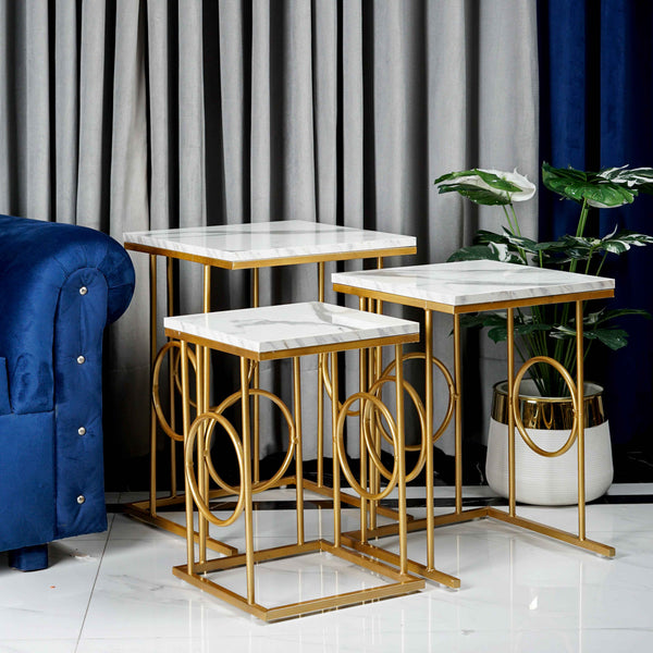 Circular Nesting Table Set White - Set of 3 – MK Furniture Factory