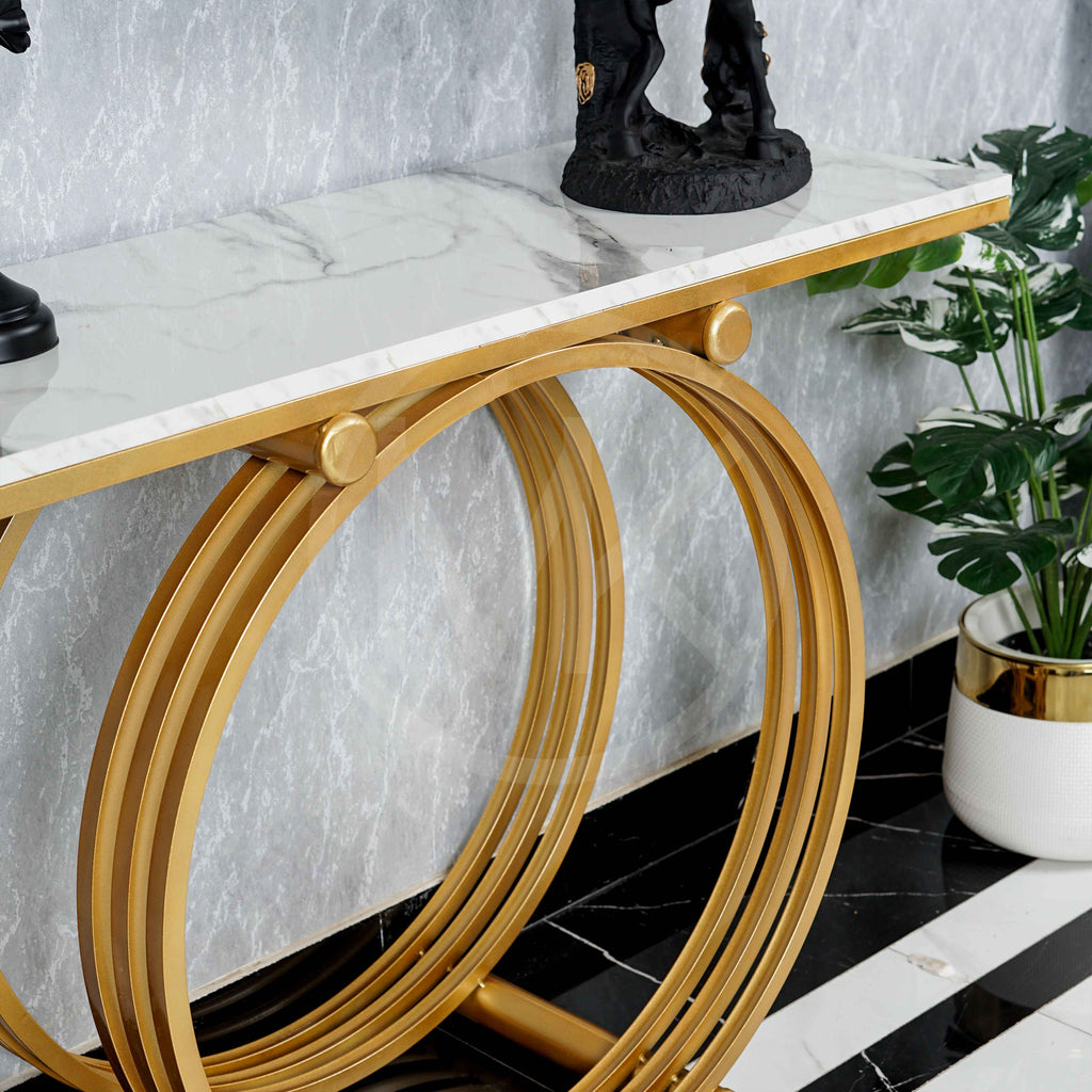 Centre Circular Console Table -White – MK Furniture Factory